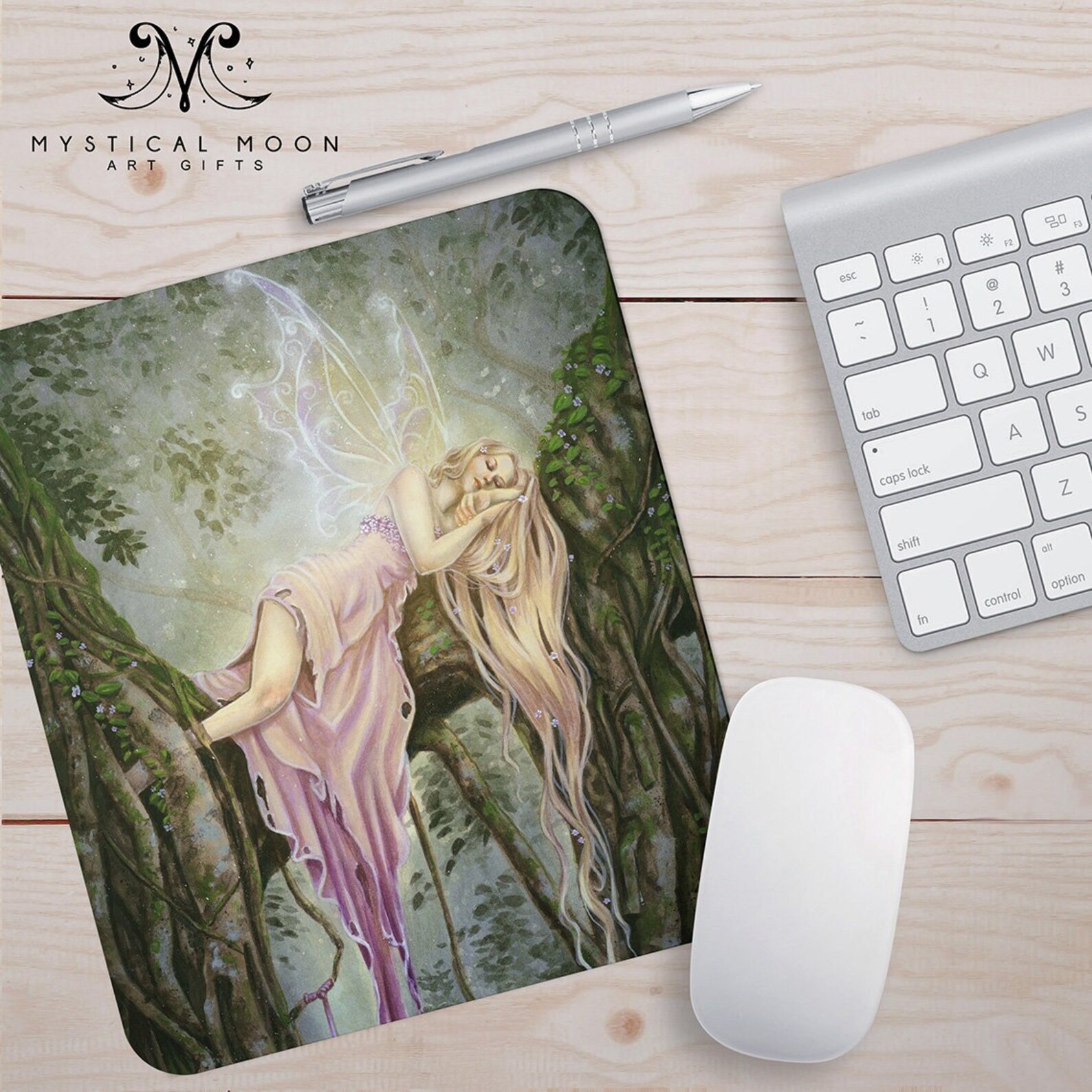 Sleeping Fairy Mousepad / Tree Fairy Mouse Pad / Angel / - Etsy