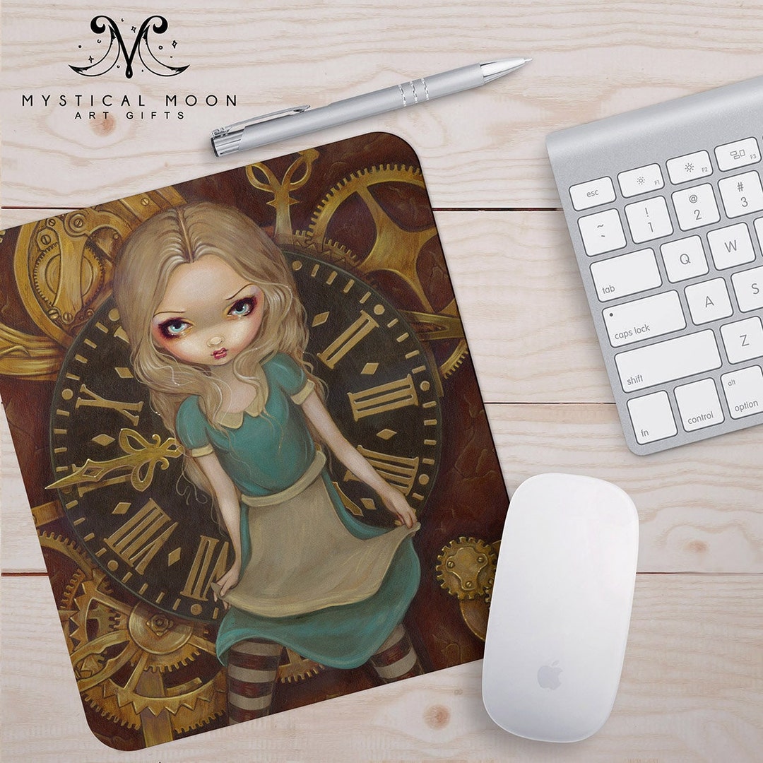 Steampunk Alice in Wonderland Mousepad / Big Eye Fantasy Art / Jasmine ...
