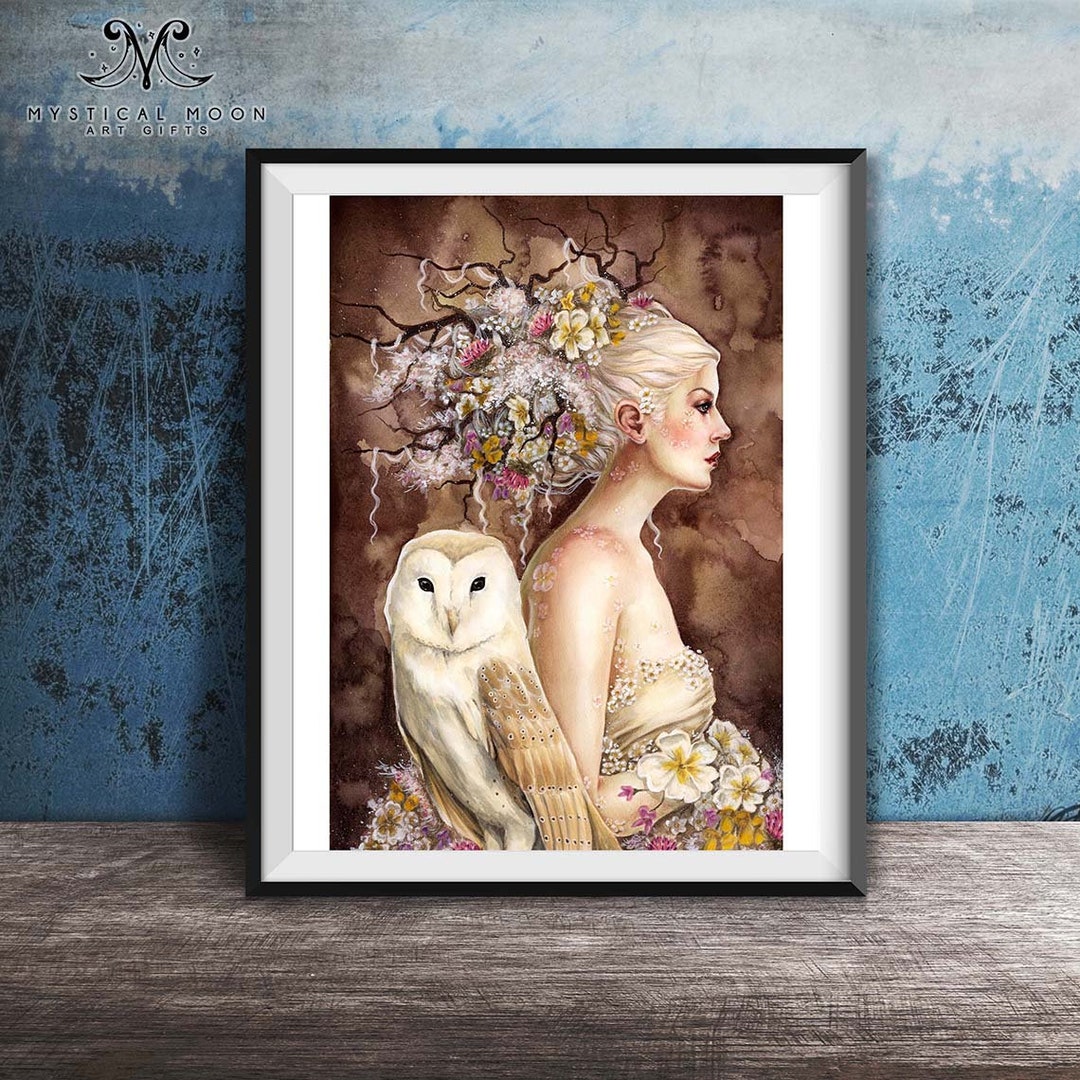 Blodeuwedd Art Print / Fantasy Artwork / Selina Fenech / Snow Owl Wall ...
