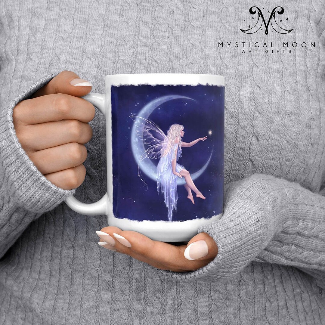 Crescent Moon Fairy Mug / Faery Drinkware / Faerie Teacup / 15 Oz ...