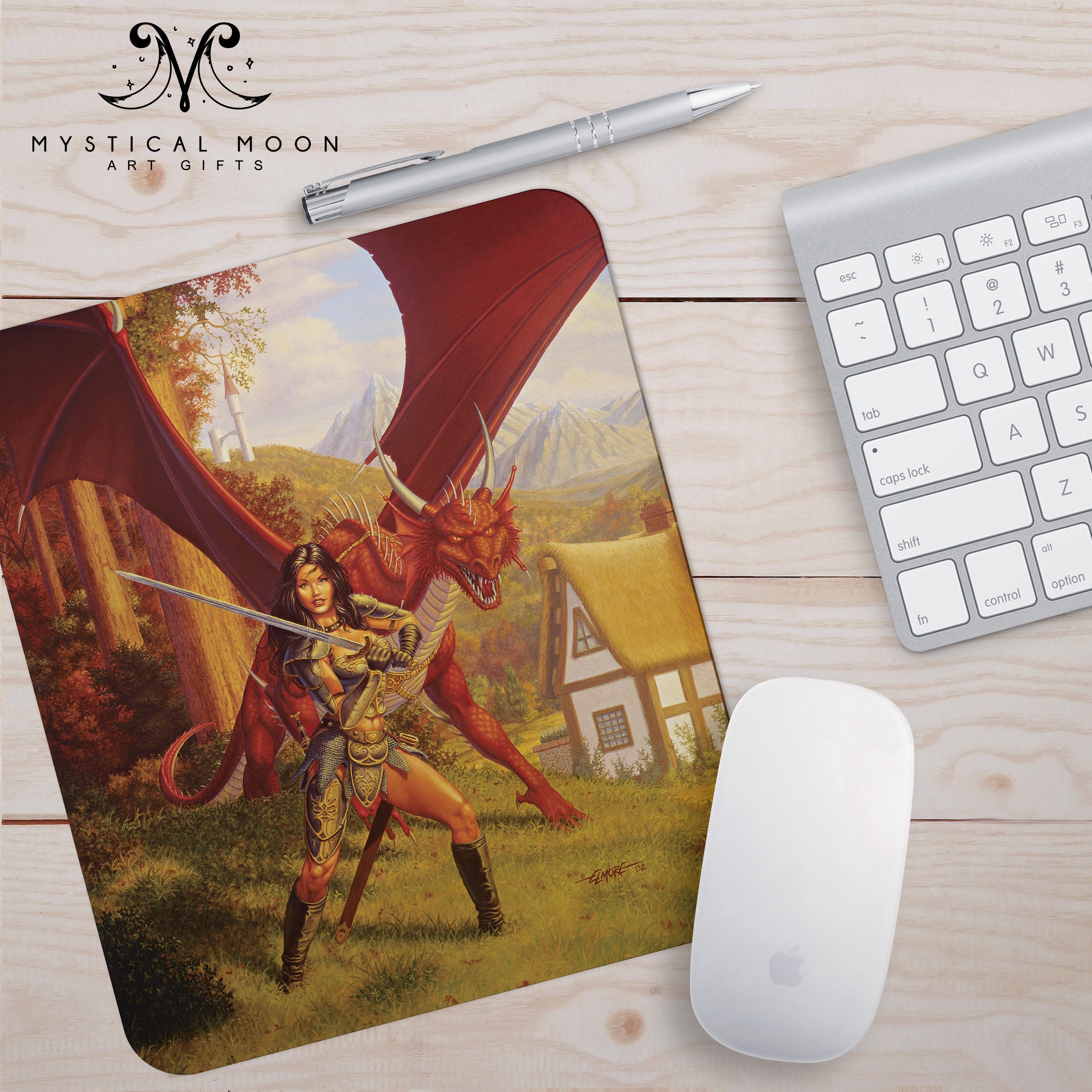 Red Dragon Mousepad / Dungeons and Dragons / Larry Elmore / | Etsy