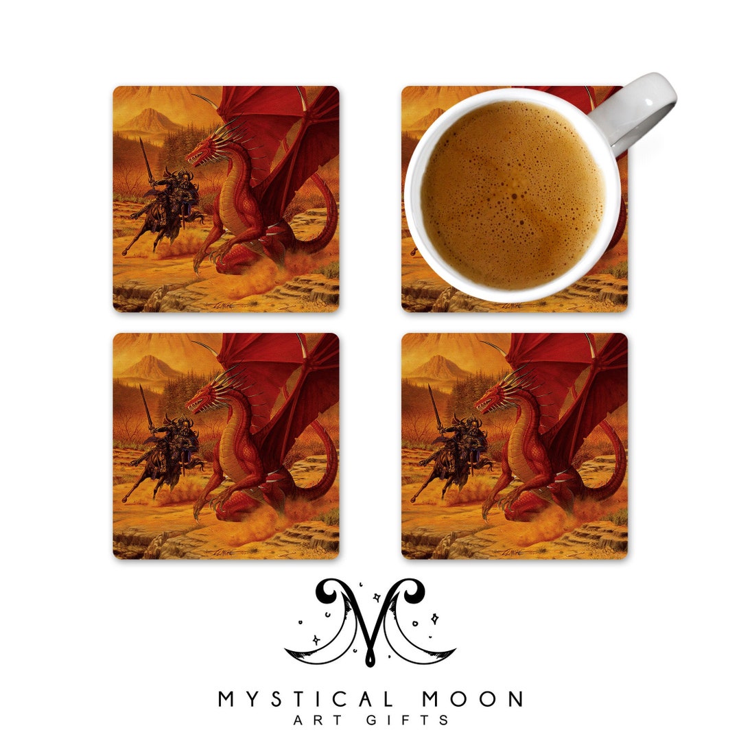 Red Dragon Coaster / Set of 4 Coasters / Larry Elmore / Dungeons ...