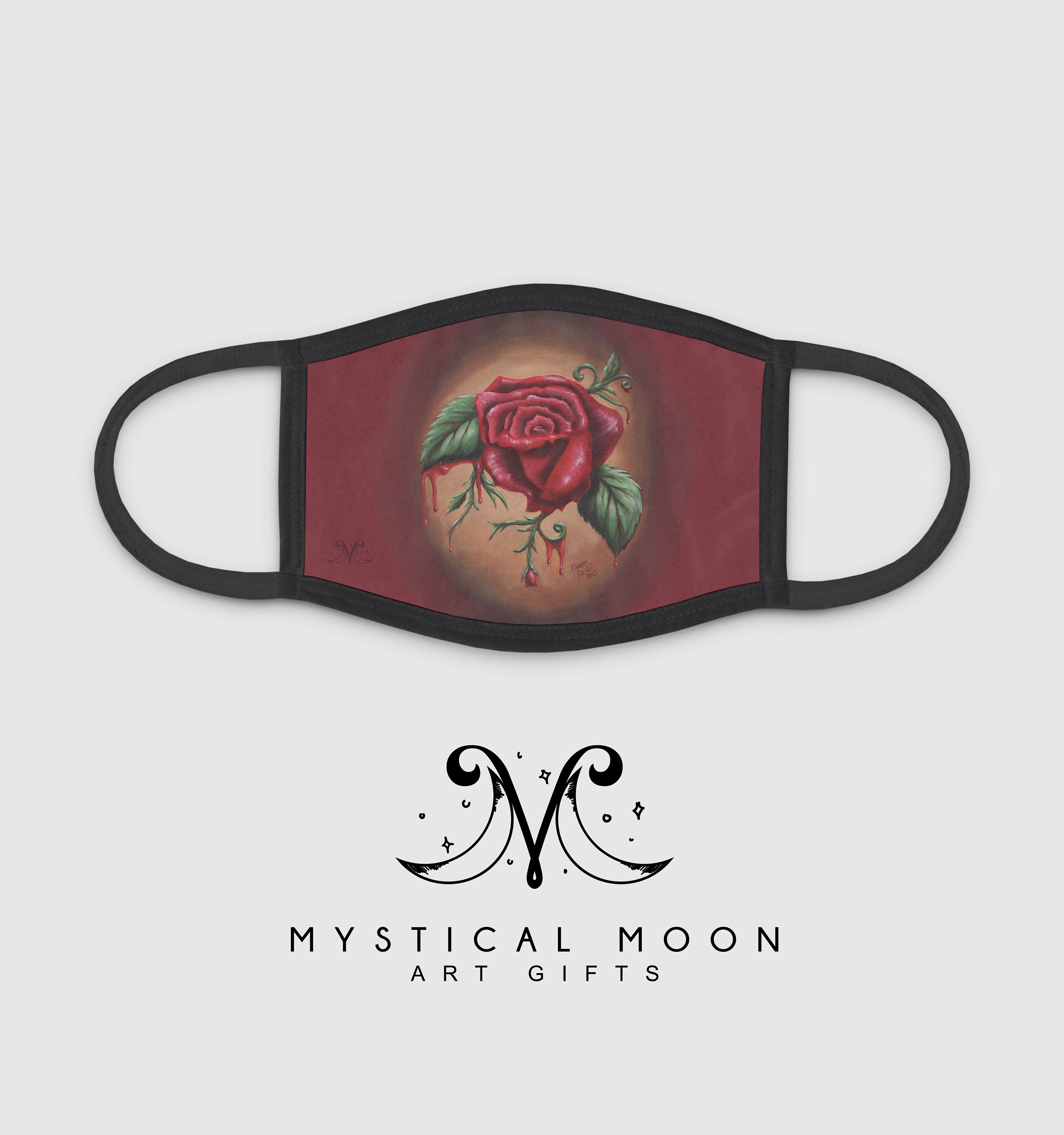Rose Facemask / Fantasy Art Facemask / Deanna Davoli /flower - Etsy