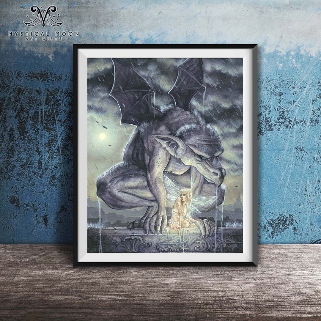 Gargoyle and Fairy Art Print / Fantasy Artwork / Selina Fenech / Hippie ...