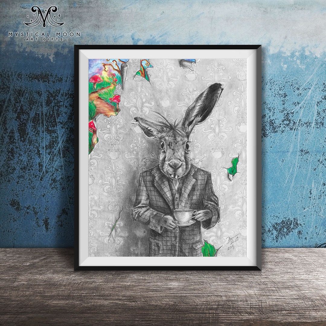 March Hare Art Print / Alice in Wonderland Artwork / Deanna Davoli ...