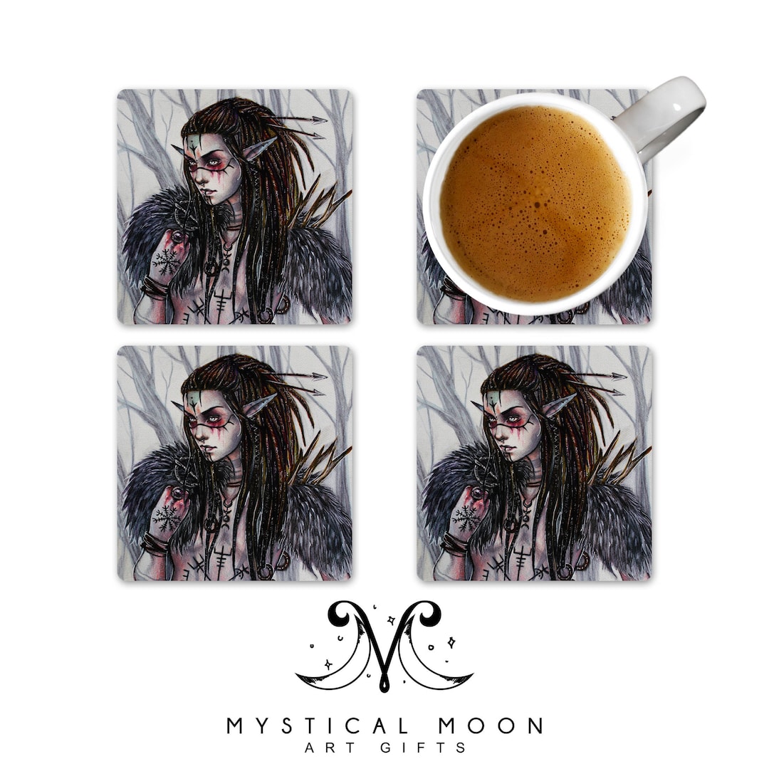 Warrior Elf Coaster / Set of 4 Coasters / Elf Coasters / Nelleke ...