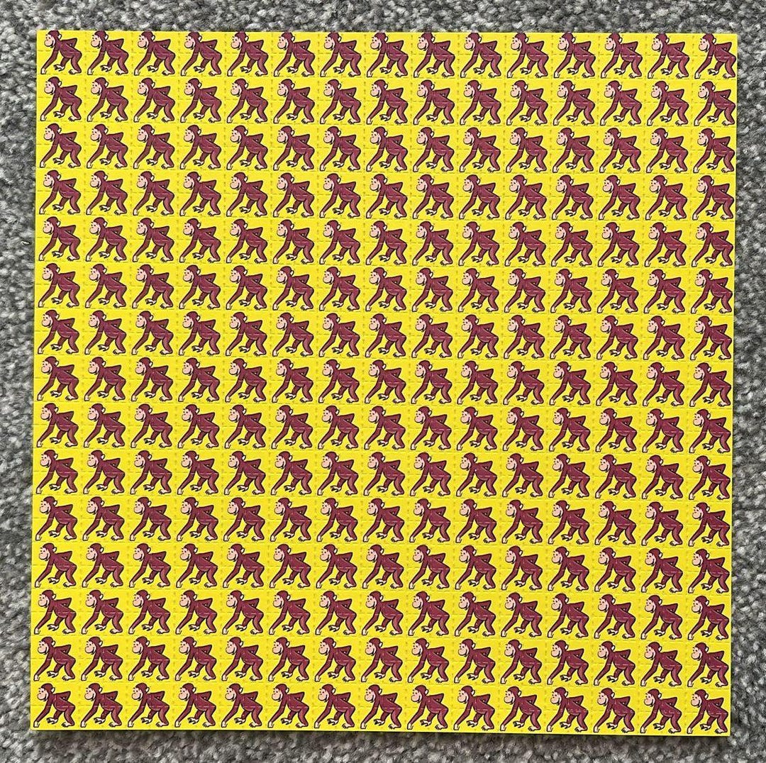 Curious George Yellow Blotter Art by Paul Guest - Early 2000's - Etsy