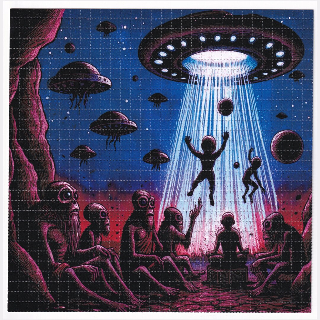Alien Abduction Blotter Art Acid Art Sheet Poster Print - Etsy