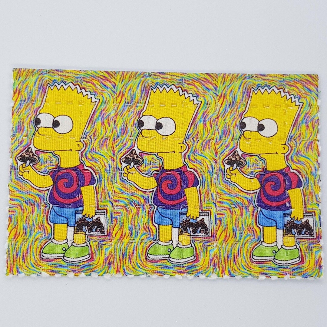 Bart Simpson on Mushrooms Blotter Art 54 Tab Sheet Psychedelic LSD Acid ...