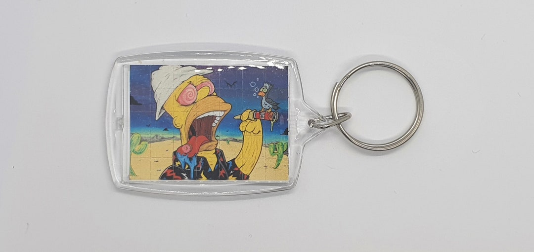 Homer Fear and Loathing Blotter Art Keyring 35 Tab Mario LSD Keyring ...