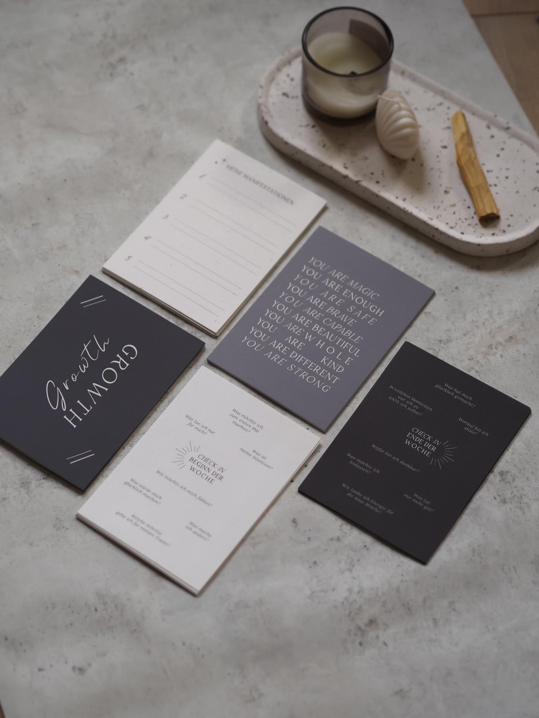Mindset Postcard Set | 5 Postcards on Journaling, Setting Intentions ...