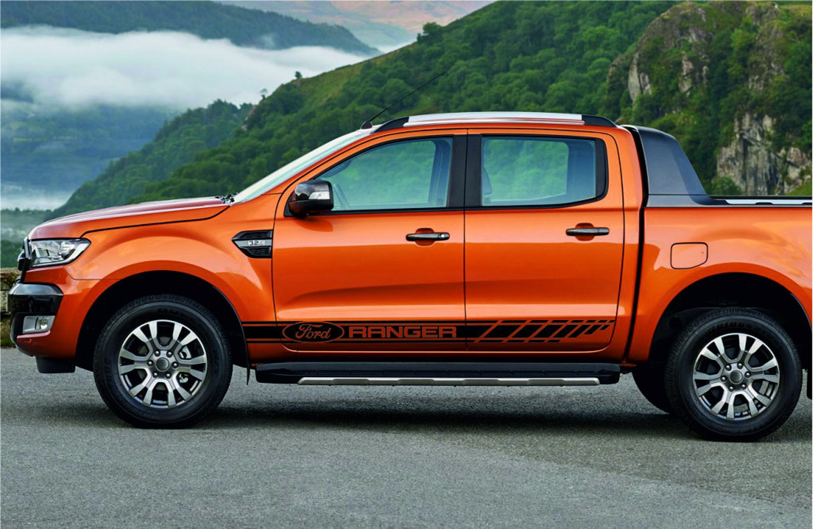 Ford RANGER- 2pcs Side Stripe Body Decal Vinyl Graphics Sticker Logo ...