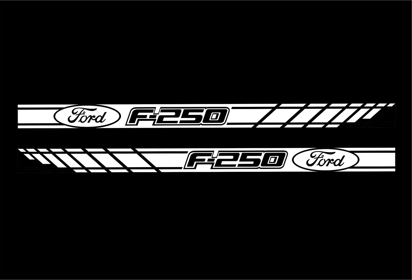 FORD F250 - 2pcs Side Stripe Body Decal Vinyl Graphics Sticker Logo ...