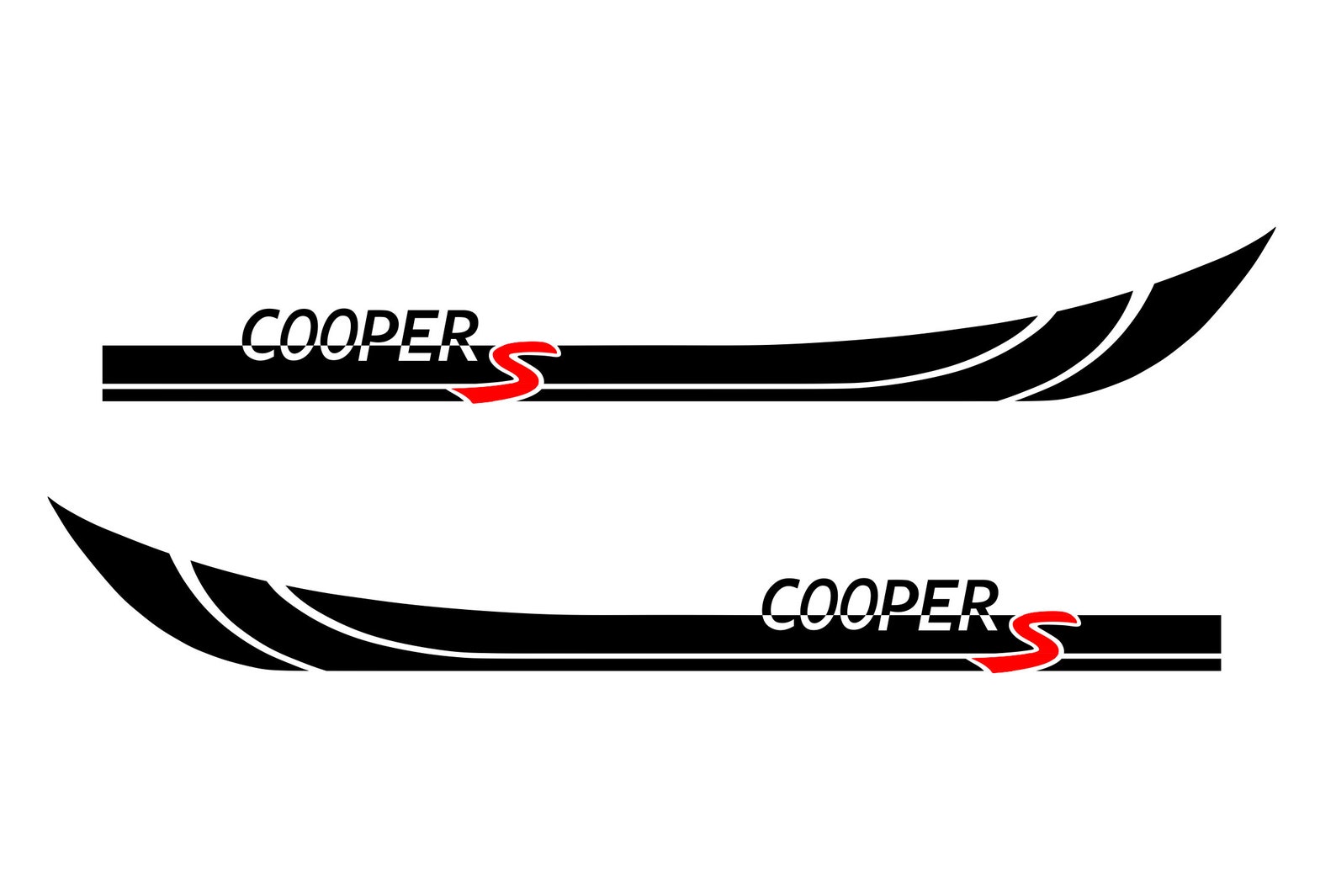 Mini Cooper 2pcs Side Stripe Body Decal Vinyl Graphics Sticker Logo