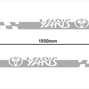 Toyota YARIS - 2pcs Side Stripe Body Decal Vinyl Graphics Sticker Logo ...