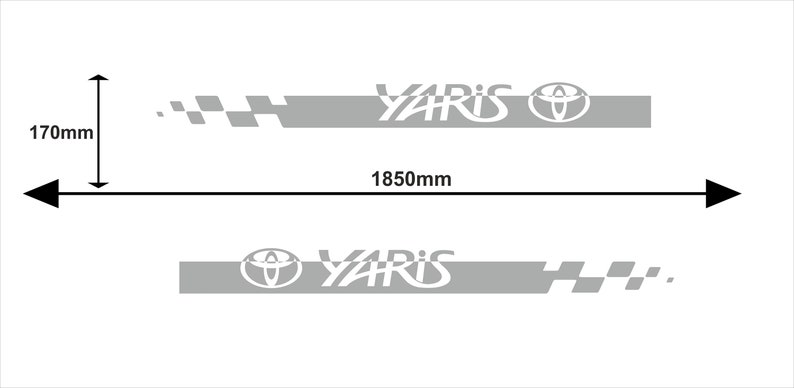 Toyota YARIS - 2pcs Side Stripe Body Decal Vinyl Graphics Sticker Logo ...