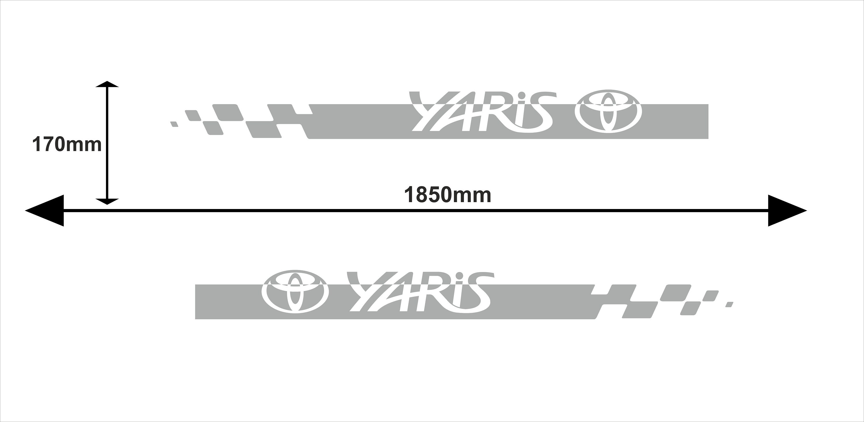 Toyota YARIS - 2pcs Side Stripe Body Decal Vinyl Graphics Sticker Logo ...