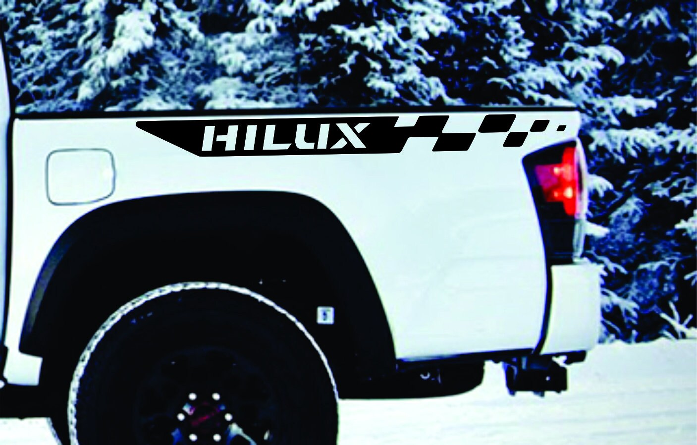 Toyota HILUX - 2pieces Side Stripes Body Decals Vinyl Racing Graphics ...