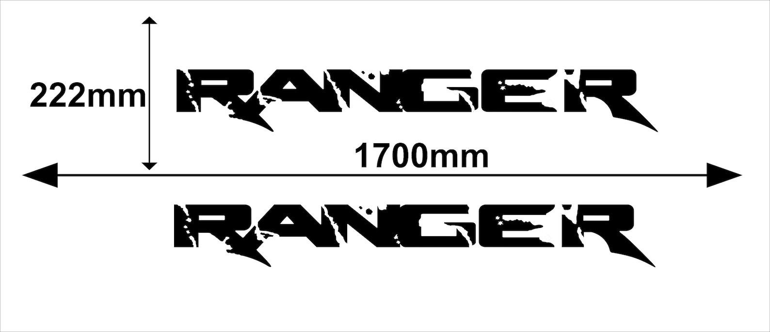 Ford RANGER- 2pcs Side Stripe Body Decal Vinyl Graphics Sticker Logo ...