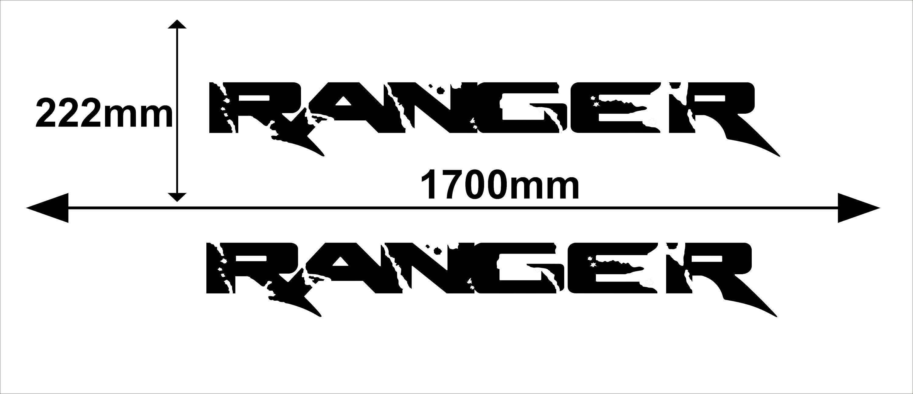 Ford Ranger 2pcs Side Stripe Body Decal Vinyl Graphics Sticker Logo