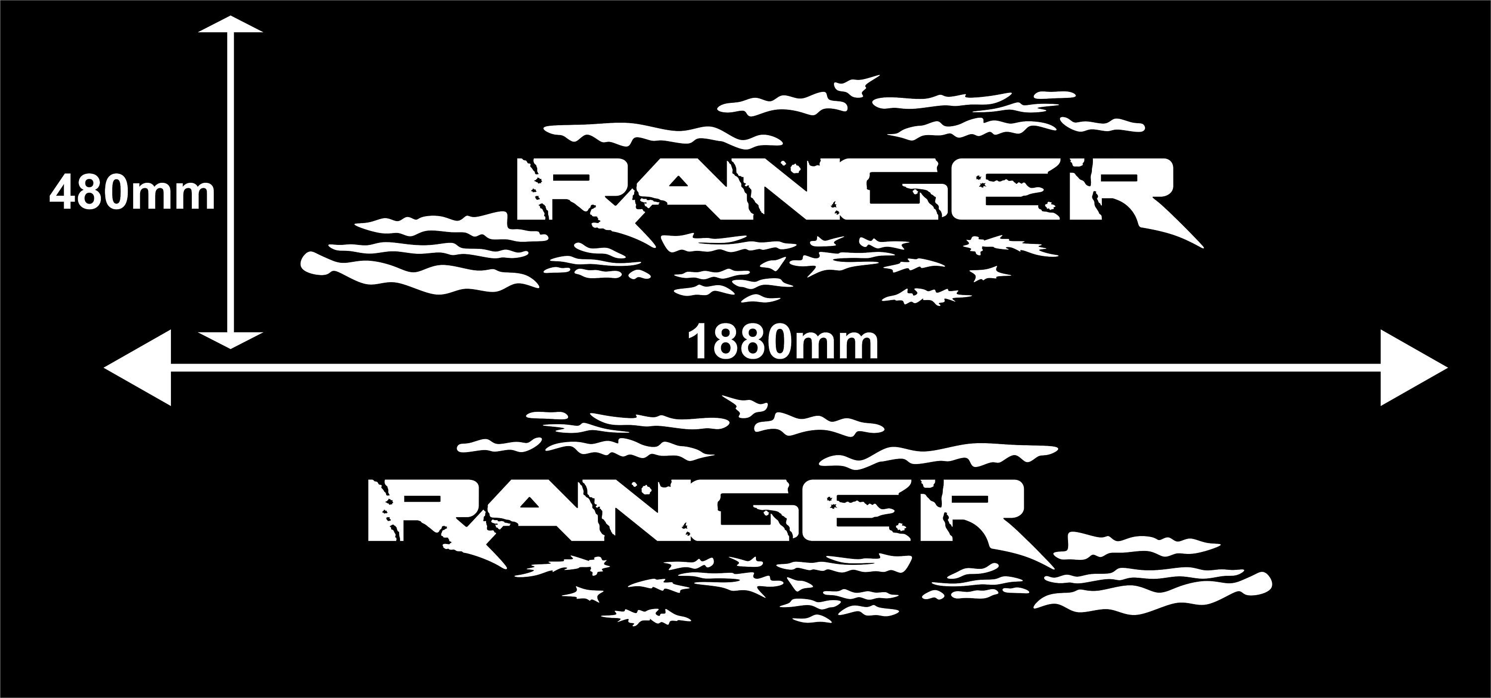 Ford RANGER- 2pcs Side Stripe Body Large Decals Vinyl Graphics Sticker ...