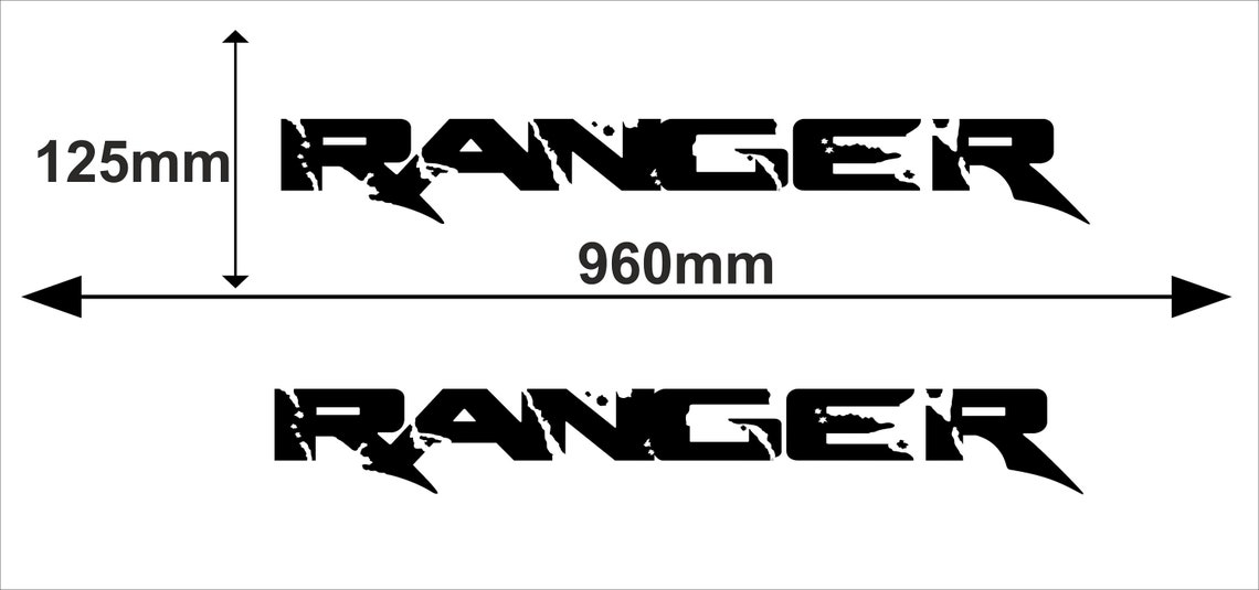 Ford RANGER- 2pcs Side Stripe Body Decal Vinyl Graphics Sticker Logo ...