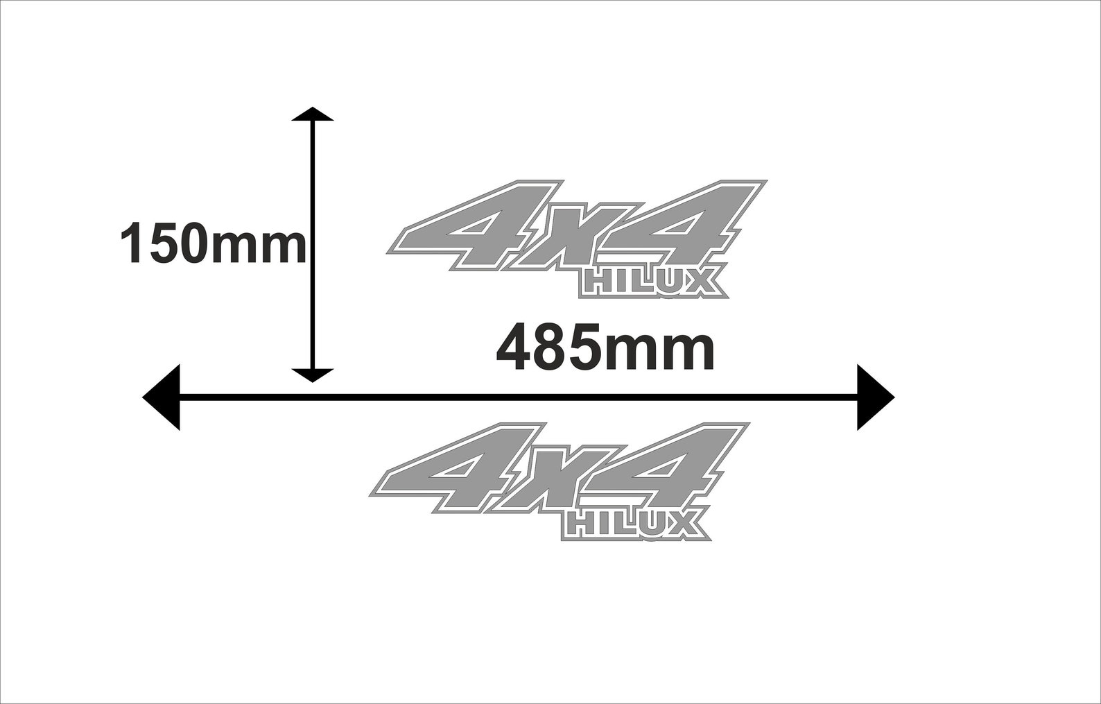 Toyota Hilux - 2pcs Side Stripe Body Decal Vinyl Graphics Sticker Logo ...