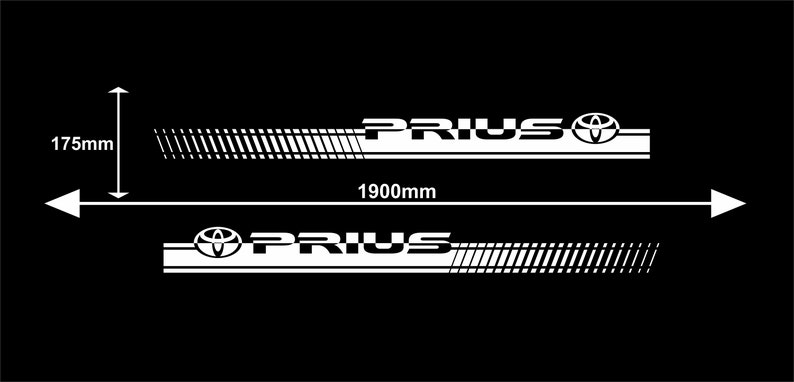 Toyota Prius 2pcs Side Stripe Body Decal Vinyl Graphics Sticker Logo