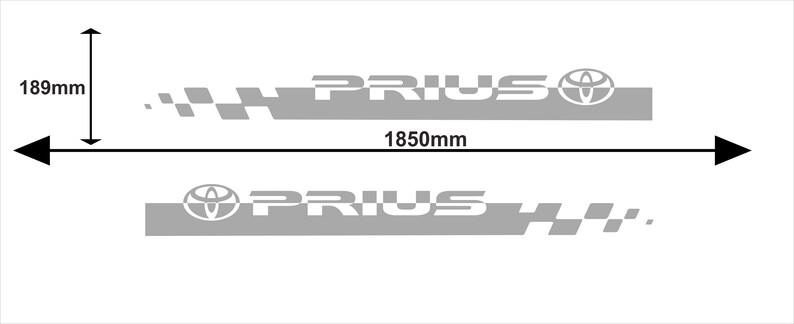 Toyota PRIUS - 2pcs Side Stripe Body Decal Vinyl Graphics Sticker Logo ...