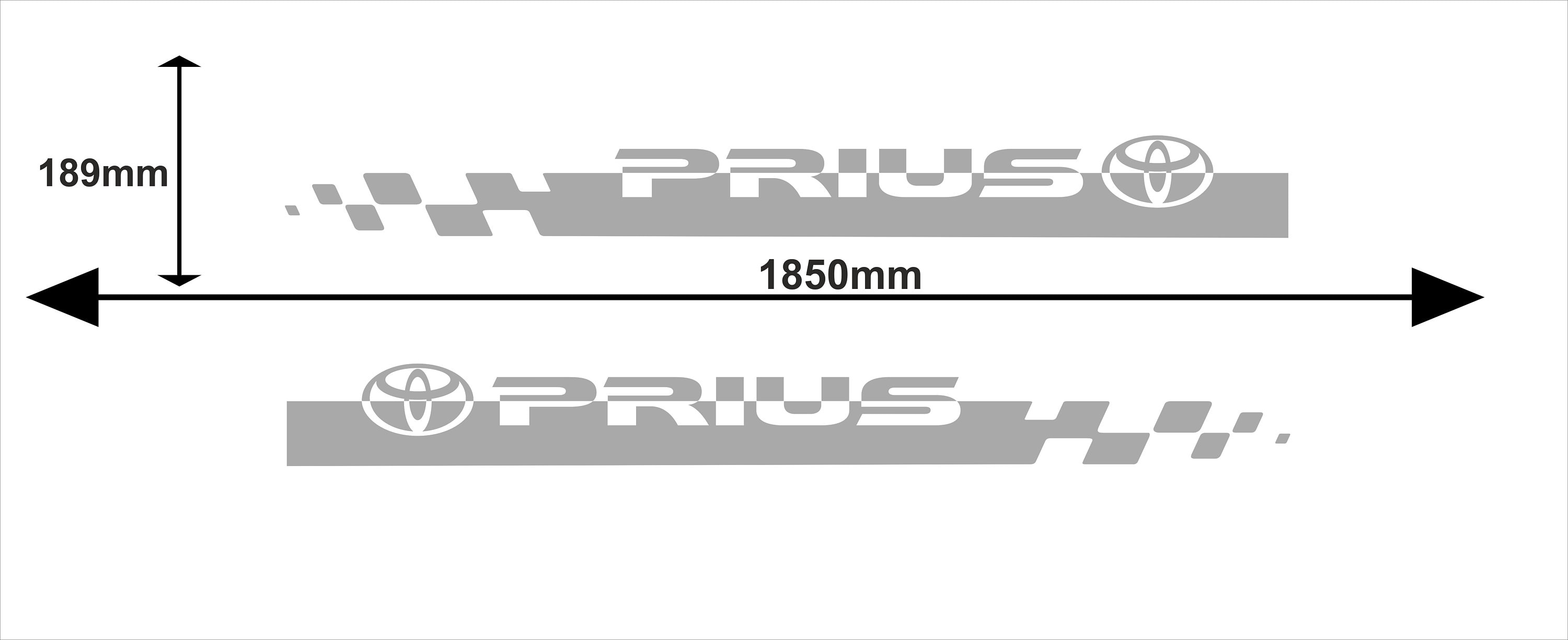 Toyota PRIUS - 2pcs Side Stripe Body Decal Vinyl Graphics Sticker Logo ...