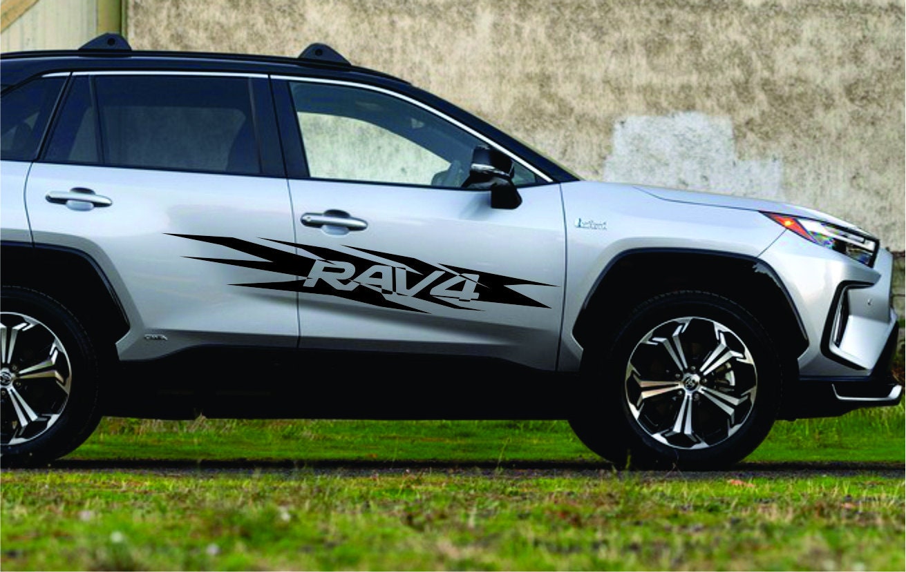 Toyota Rav4 - 2pcs Side Stripes Body Decals Vinyl Racing Graphics ...