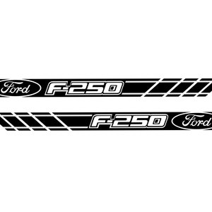 FORD F250 - 2pcs Side Stripe Body Decal Vinyl Graphics Sticker Logo ...