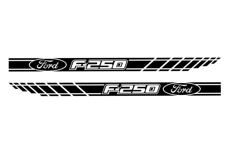 FORD F250 - 2pcs Side Stripe Body Decal Vinyl Graphics Sticker Logo ...
