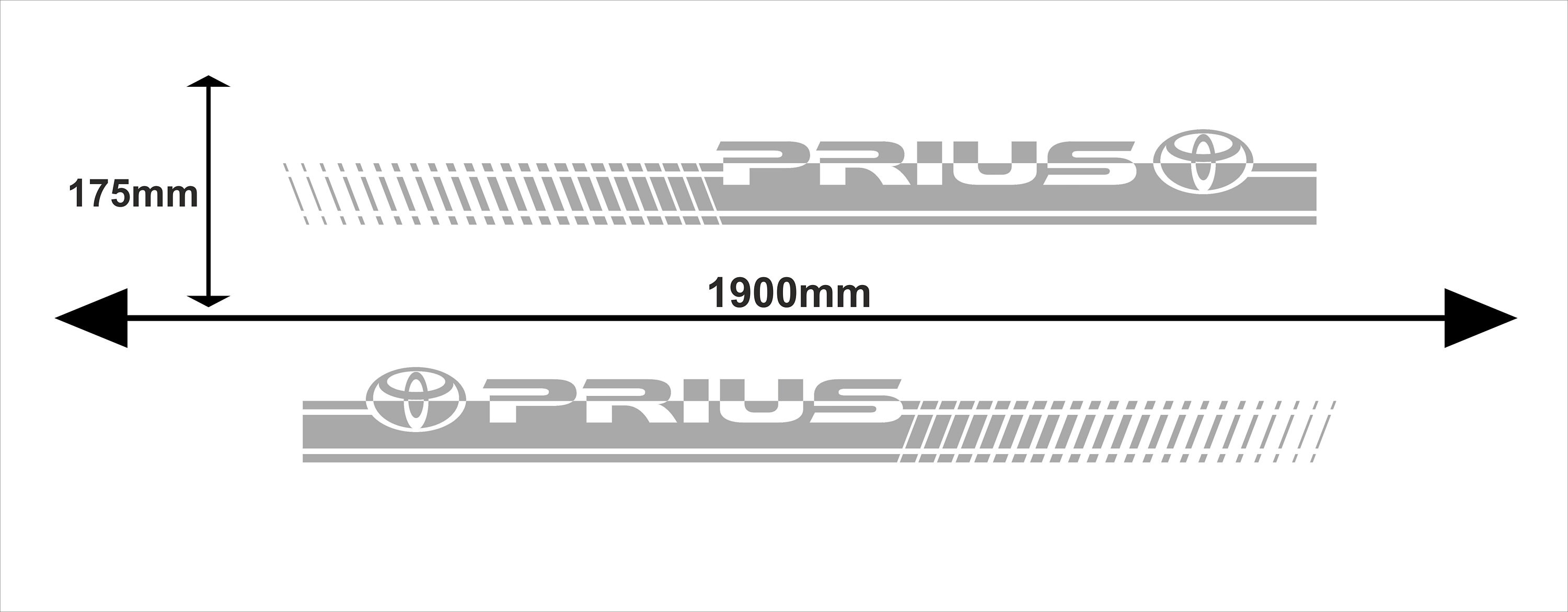 Toyota PRIUS 2pcs Side Stripe Body Decal Vinyl Graphics Sticker Logo ...