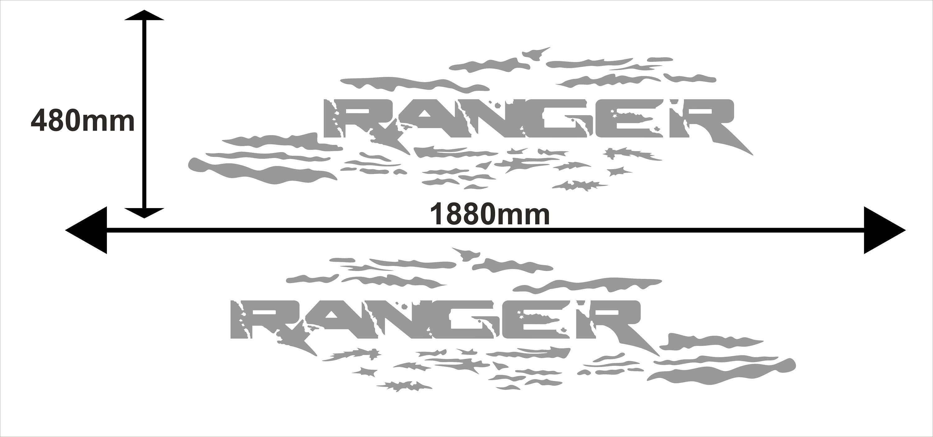 Ford RANGER- 2pcs Side Stripe Body Large Decals Vinyl Graphics Sticker ...