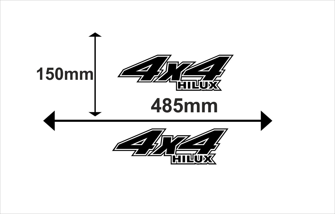 Toyota Hilux - 2pcs Side Stripe Body Decal Vinyl Graphics Sticker Logo ...