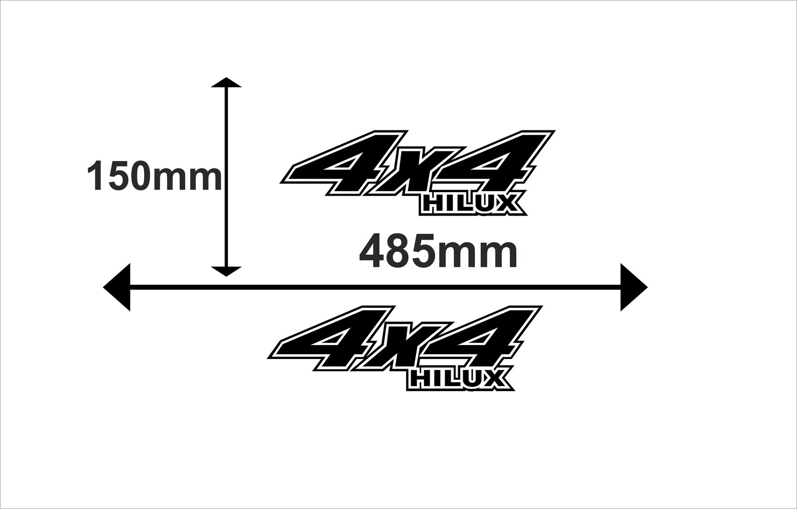 Toyota Hilux - 2pcs Side Stripe Body Decal Vinyl Graphics Sticker Logo ...