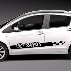 Toyota YARIS - 2pcs Side Stripe Body Decal Vinyl Graphics Sticker Logo ...