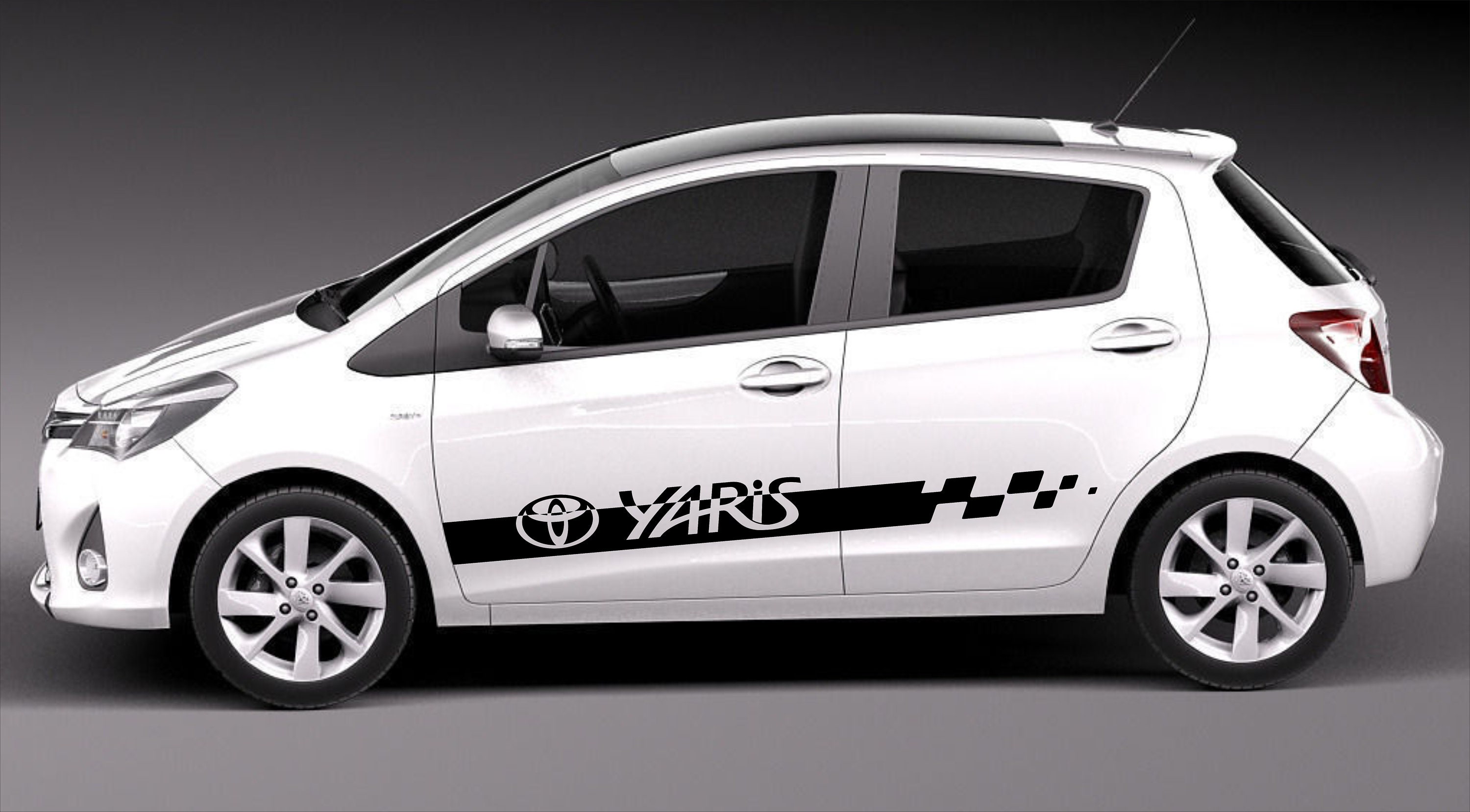 Toyota YARIS - 2pcs Side Stripe Body Decal Vinyl Graphics Sticker Logo ...