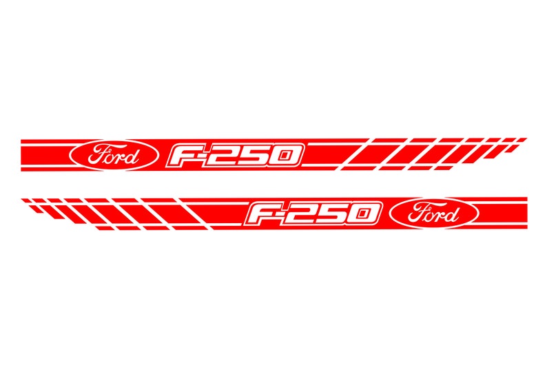 FORD F250 - 2pcs Side Stripe Body Decal Vinyl Graphics Sticker Logo ...