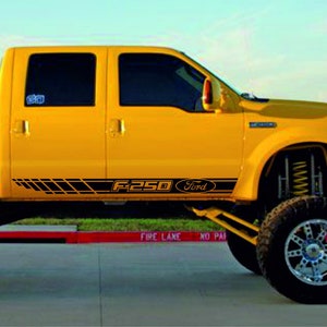 FORD F250 - 2pcs Side Stripe Body Decal Vinyl Graphics Sticker Logo ...