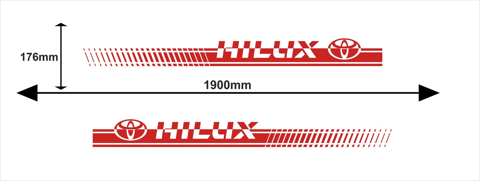 Toyota Hilux - 2pcs Side Stripe Body Decal Vinyl Graphics Sticker Logo ...