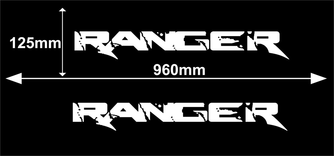 Ford RANGER- 2pcs Side Stripe Body Decal Vinyl Graphics Sticker Logo ...