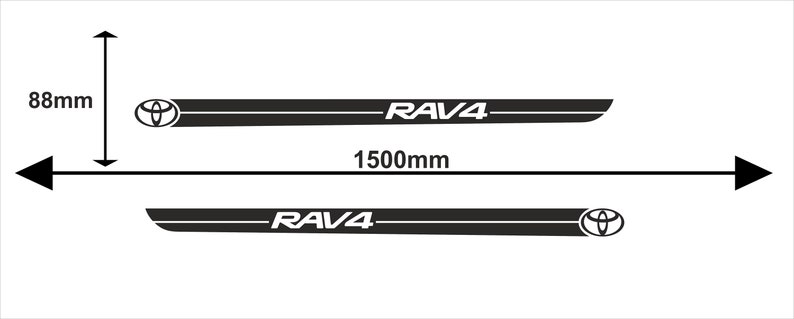 Toyota RAV4 - 2pcs Side Stripe Body Decal Vinyl Graphics Sticker Logo ...