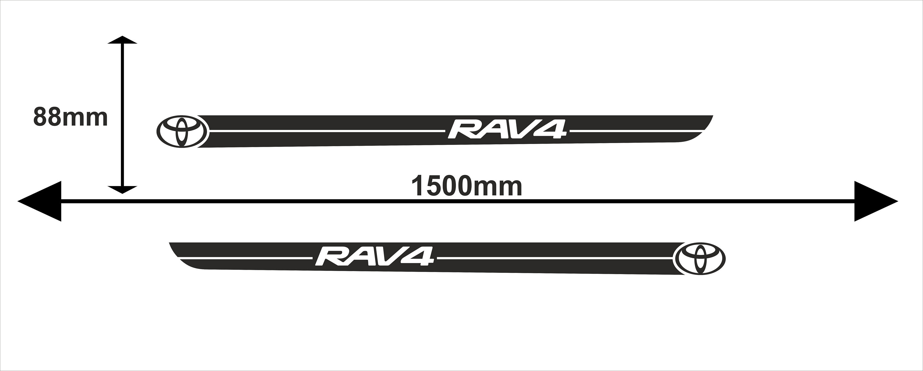 Toyota RAV4 - 2pcs Side Stripe Body Decal Vinyl Graphics Sticker Logo ...