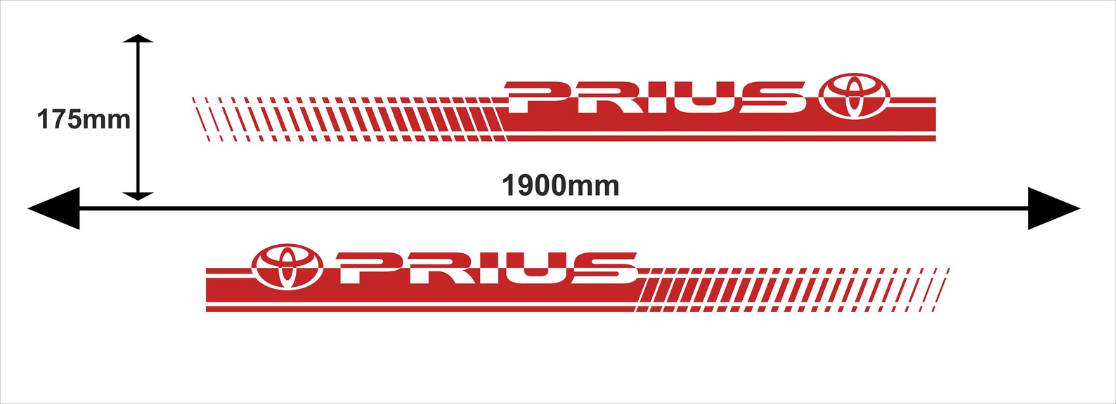 Toyota PRIUS - 2pcs Side Stripe Body Decal Vinyl Graphics Sticker Logo ...