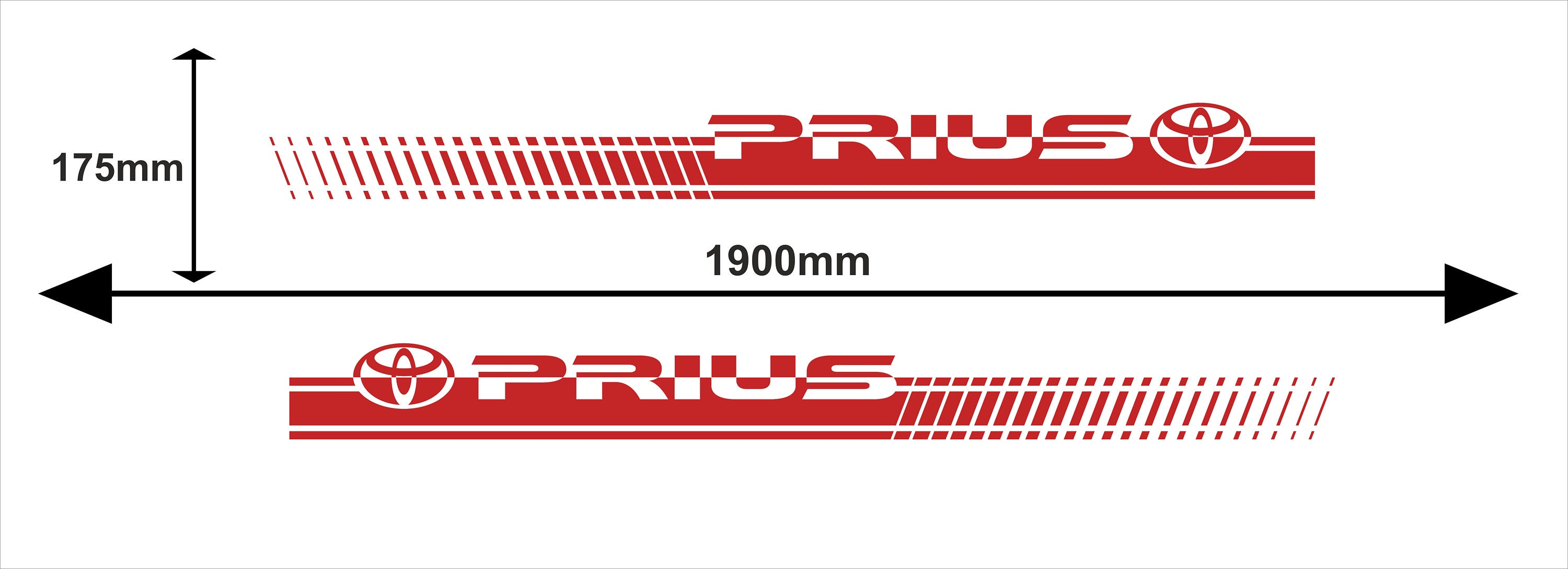 Toyota PRIUS 2pcs Side Stripe Body Decal Vinyl Graphics Sticker Logo ...
