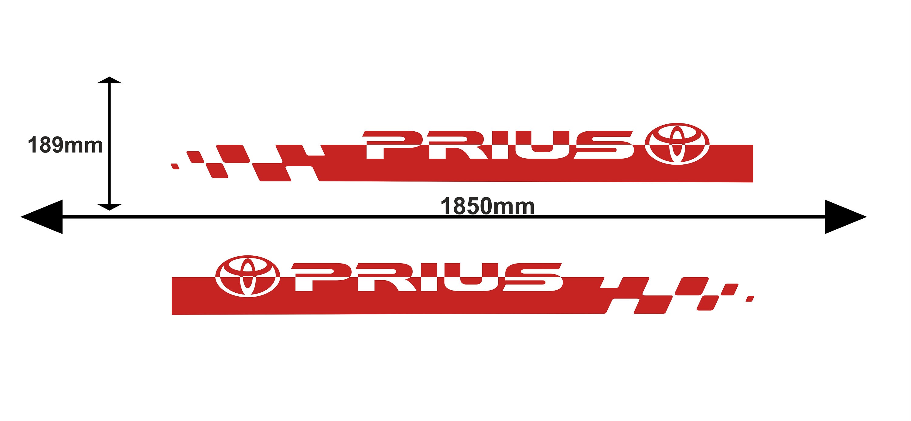 Toyota PRIUS - 2pcs Side Stripe Body Decal Vinyl Graphics Sticker Logo ...
