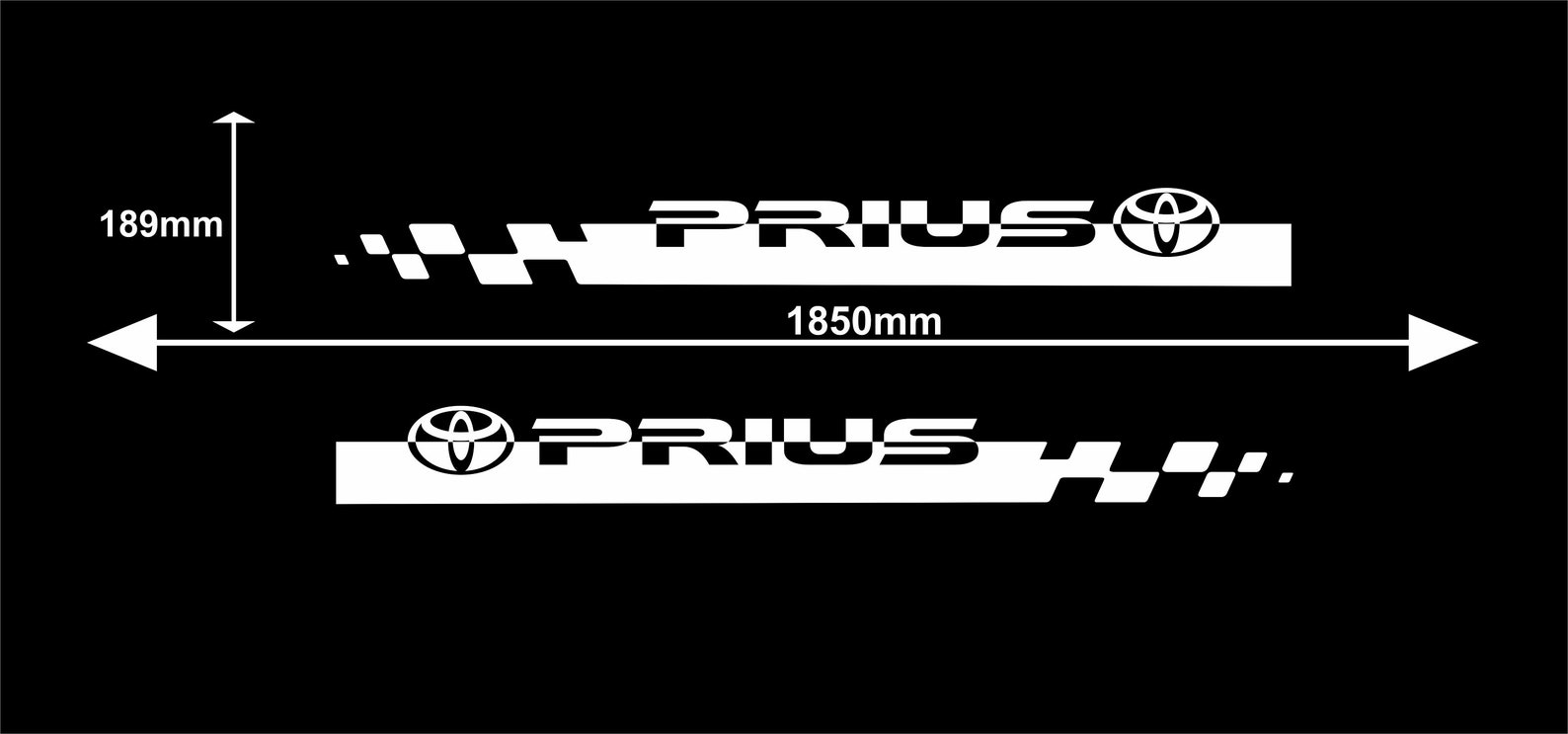 Toyota PRIUS - 2pcs Side Stripe Body Decal Vinyl Graphics Sticker Logo ...