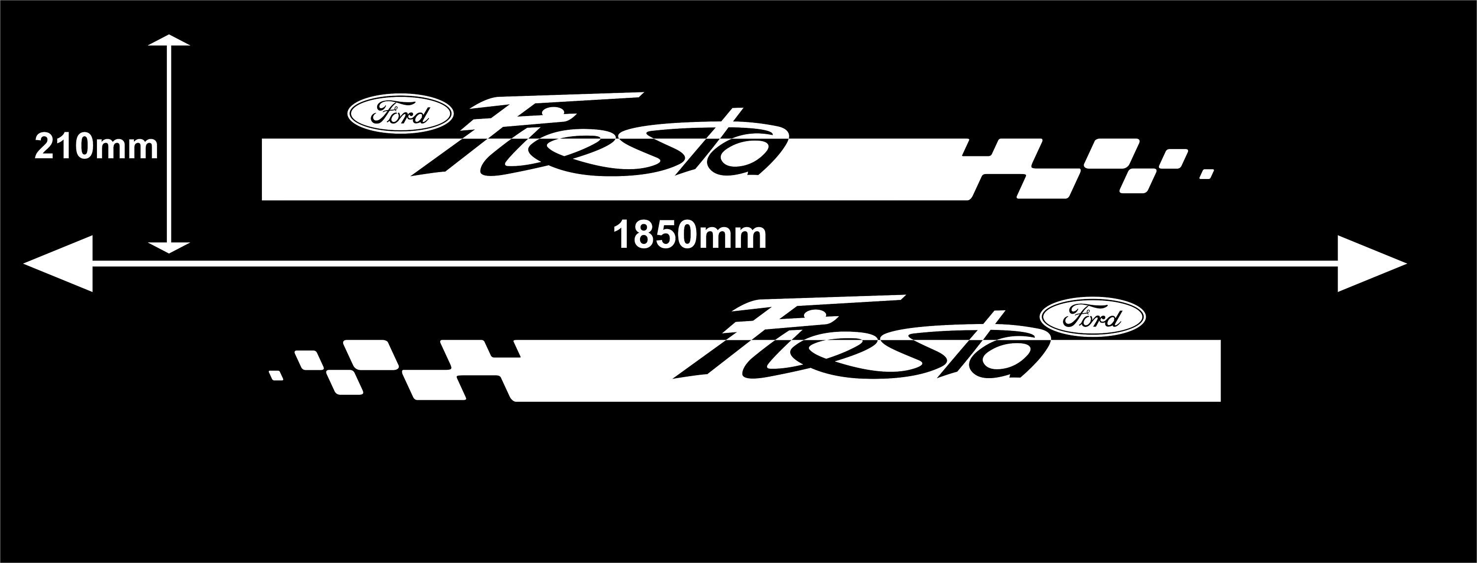 Ford Fiesta - 2pcs Side Stripes Body Decals Vinyl Graphics Sticker Logo ...